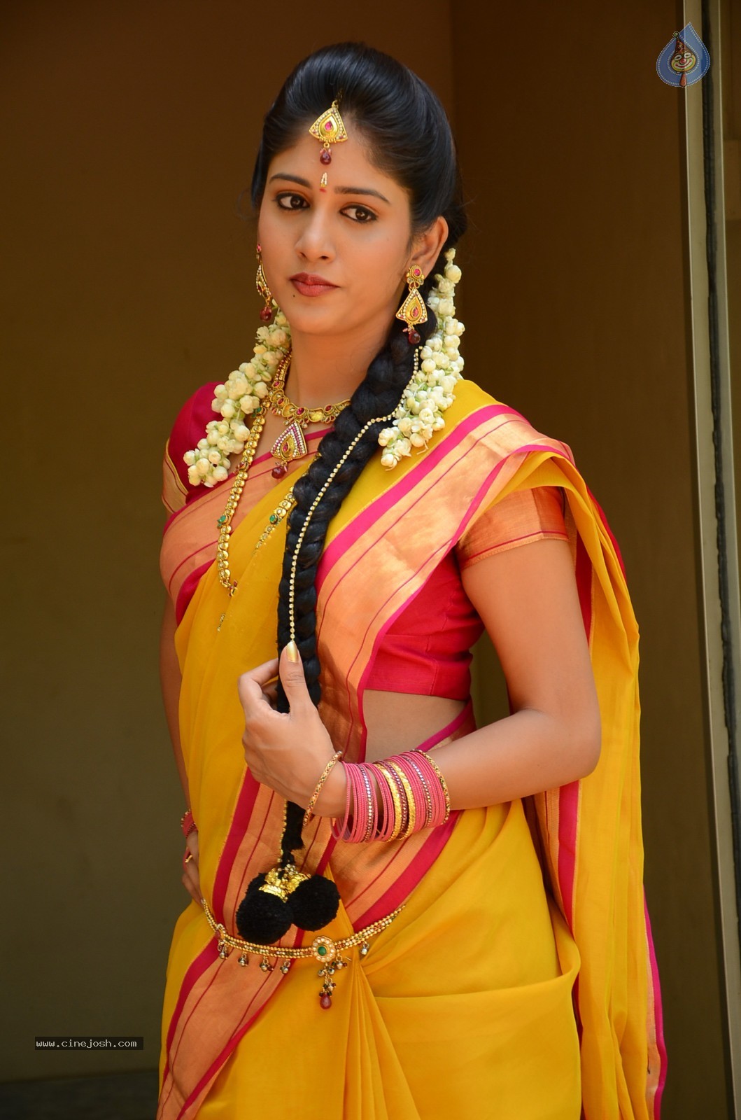 Chandini chowdary latest yellow saree cute pics - Tollywood Actress ...