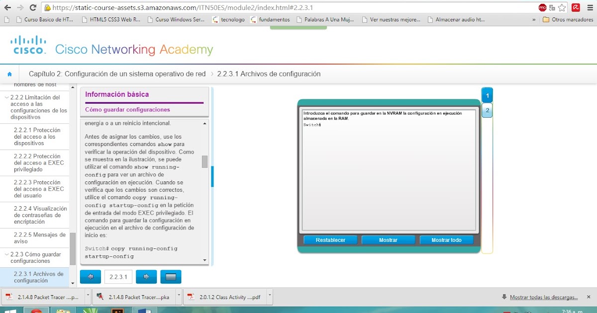 CISCO CCNA 1 v5.0: 2.2.3.1 Laboratorio