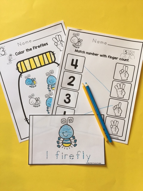 Fireflies Number Book and Workpages ~ Preschool Printables