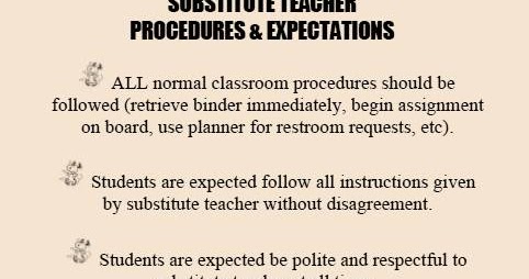 FACS Classroom Ideas: Substitute Teachers