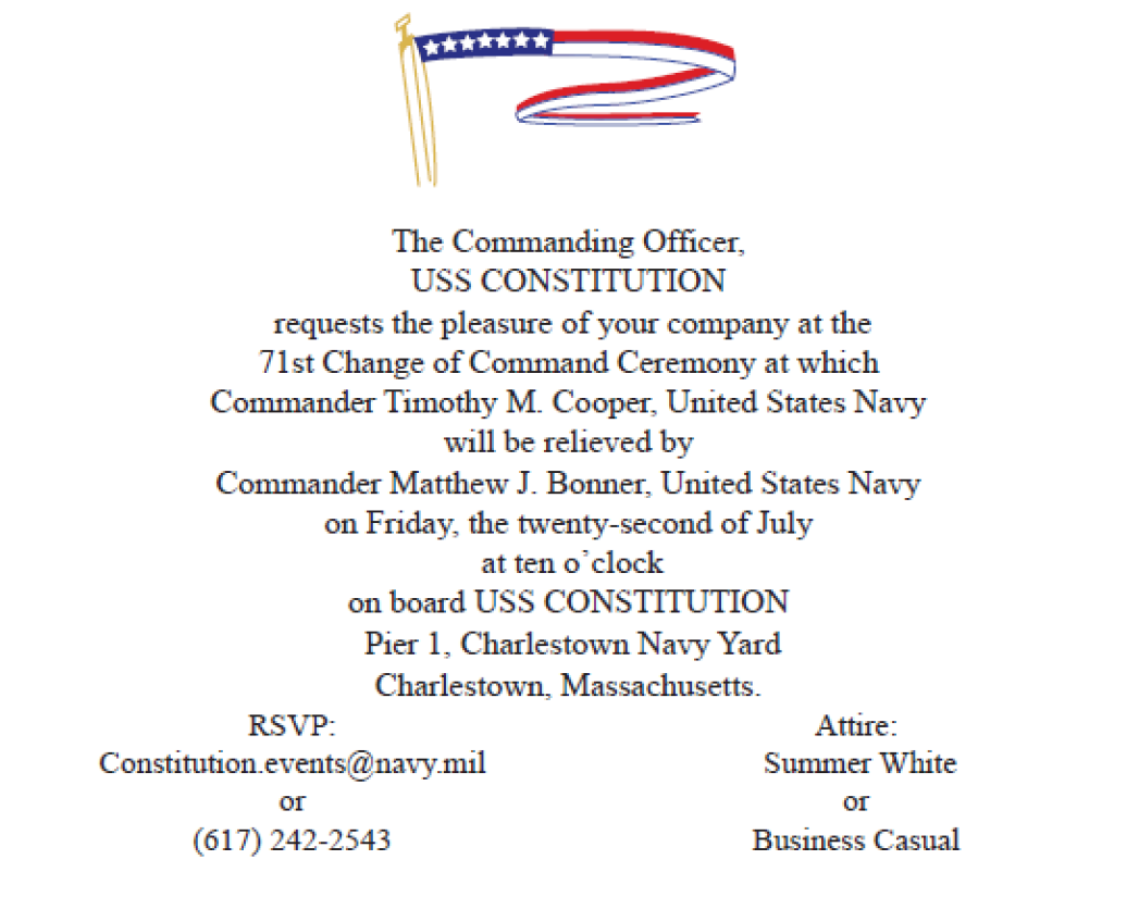 I Like The Cut Of His Jib !!: Change of command - USS CONSTITUTION