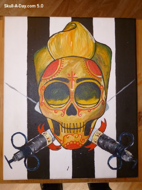 Greaser Skull Painting