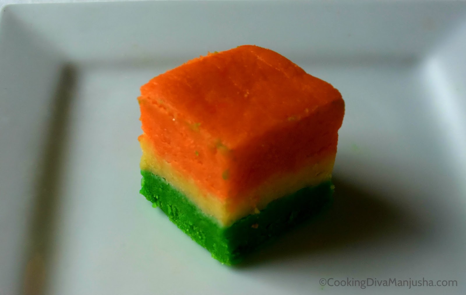 Tri color barfi