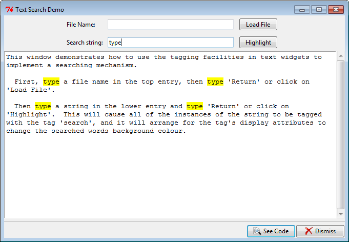 Py In My Eye: Tkinter Text Search Demo