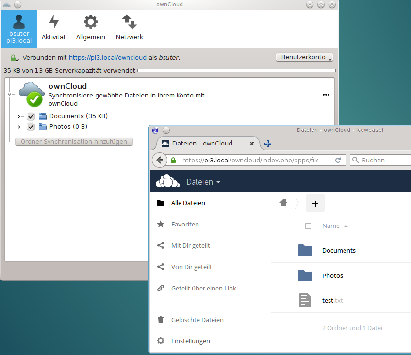 OwnCloud server on Raspberry Pi 3