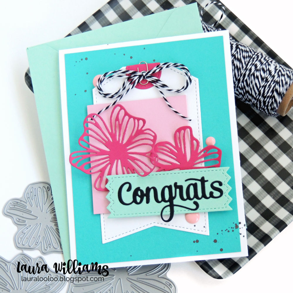 lauralooloo: Floral Stitched Tag Card with Impression Obsession Dies