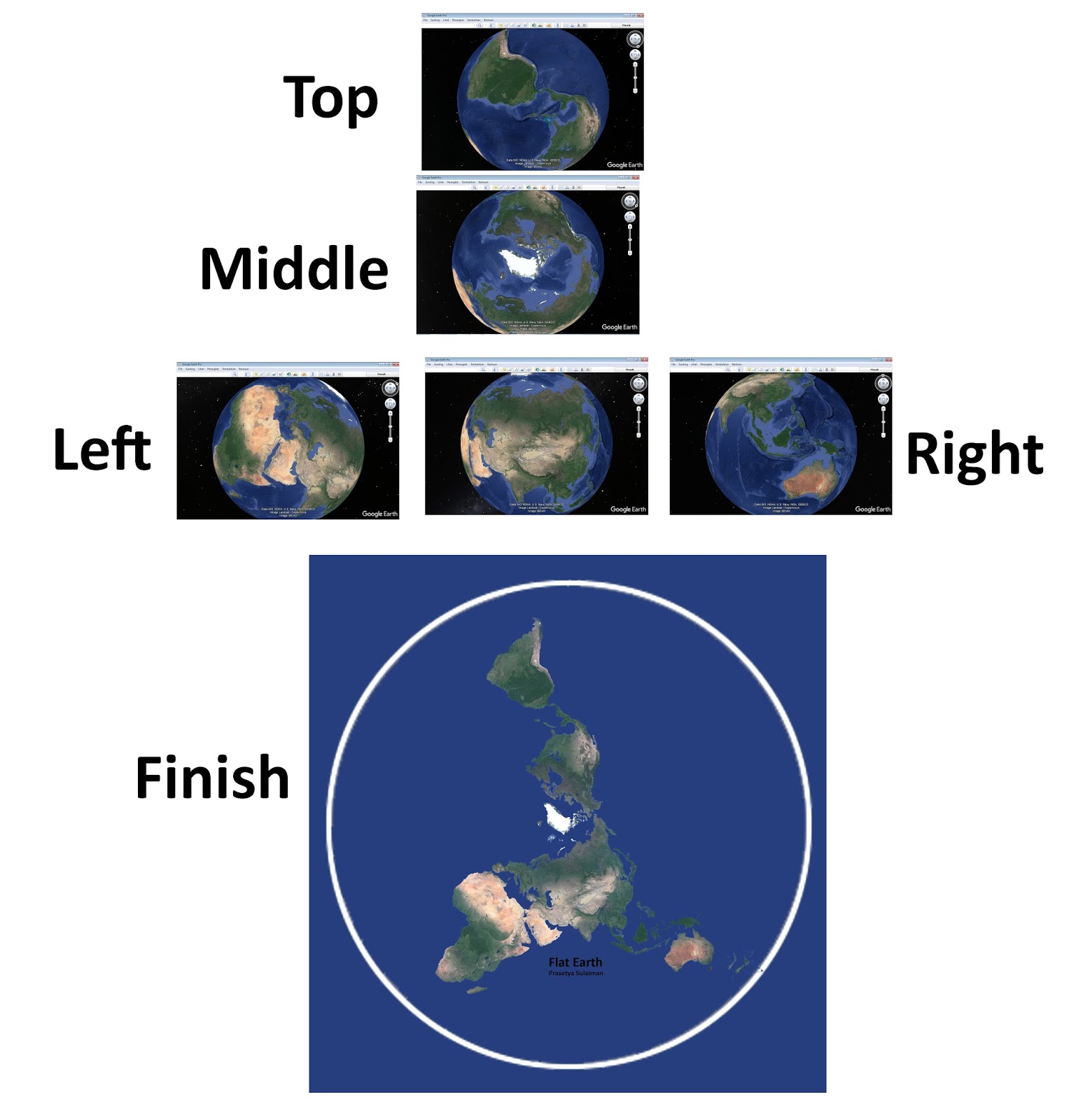 Change globe earth to flat earth mode not suitable