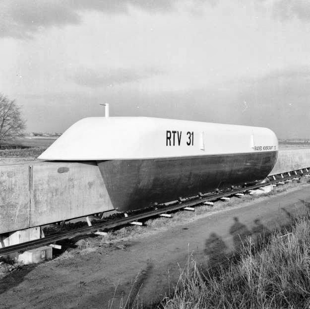 A trial monorail train. (Photo by Leonard Burt/Central Press/Getty ...