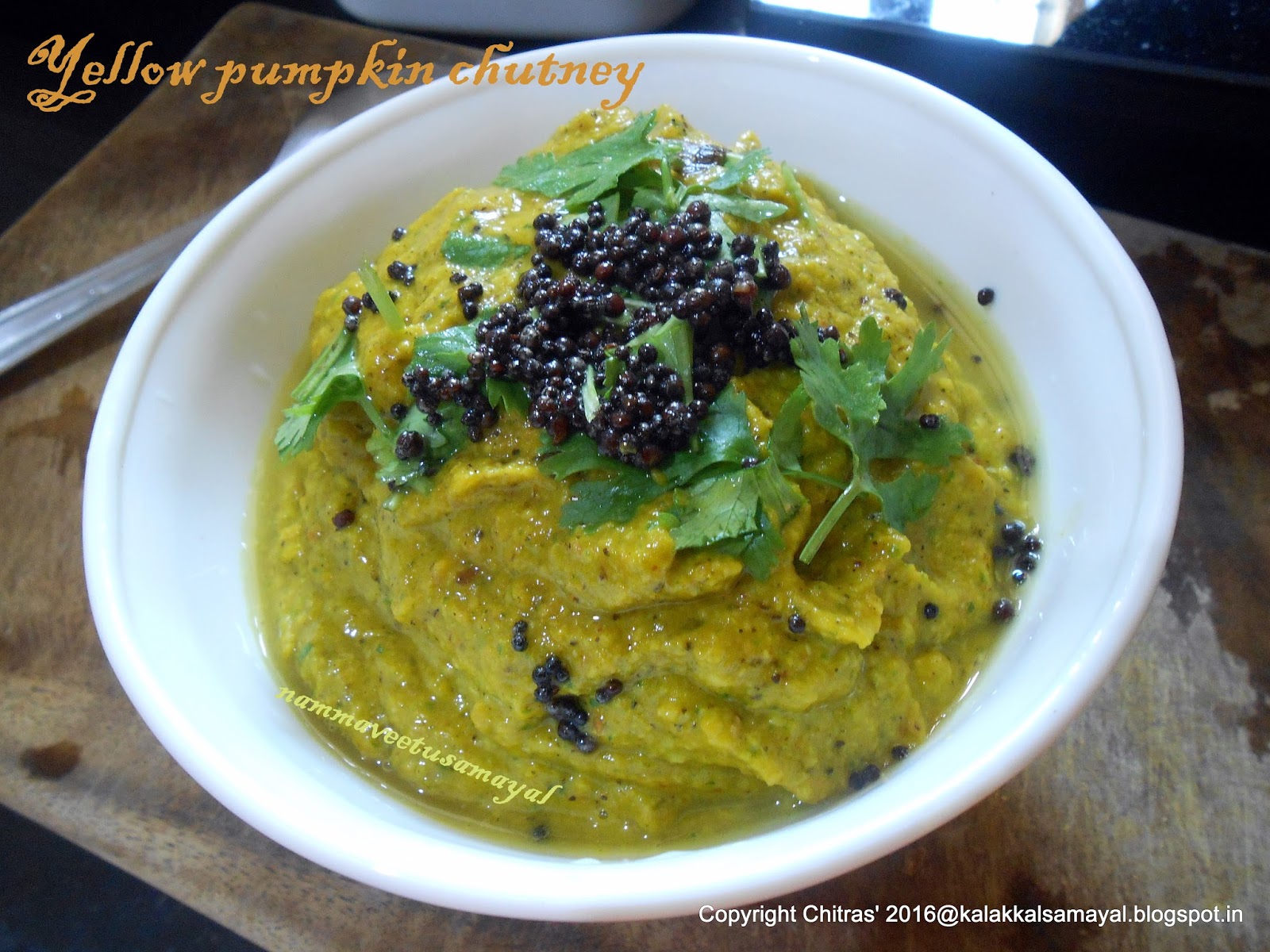kalakkalsamayal: Yellow-Pumpkin-Chutney