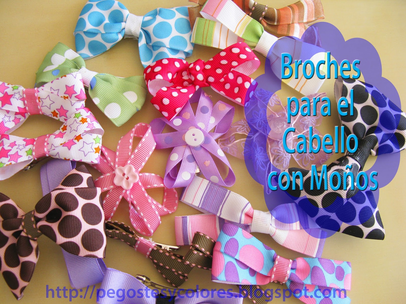 Pegostes y Colores: Broches para el Cabello con Moños
