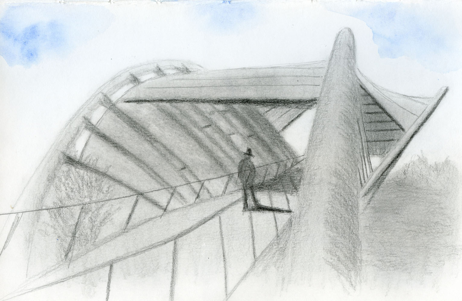 Urban Sketchers Seattle: Amgen Helix Bridge