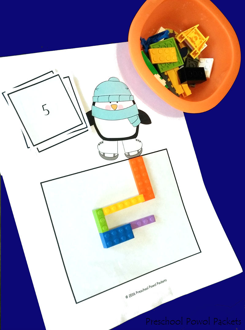 {FREE} Penguin Ice Cube Counting With LEGOS | Preschool Powol Packets