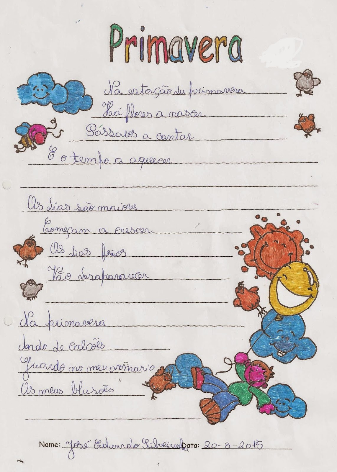 Turma "Os amiguinhos": Primavera