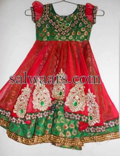 Stone Work Red Frock - Indian Dresses