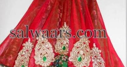 Stone Work Red Frock - Indian Dresses