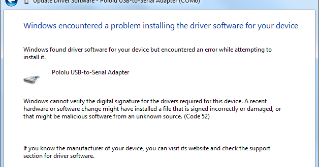 Yesitumorang: Driver Windows 7 Error Code 52