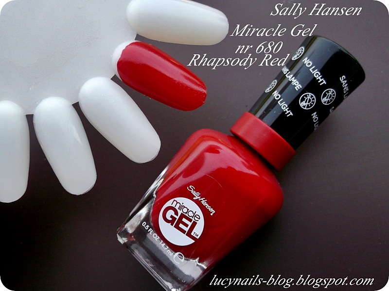 Sally Hansen Miracle Gel nr 680 Rhapsody Red i truskawkowe naklejki od ...