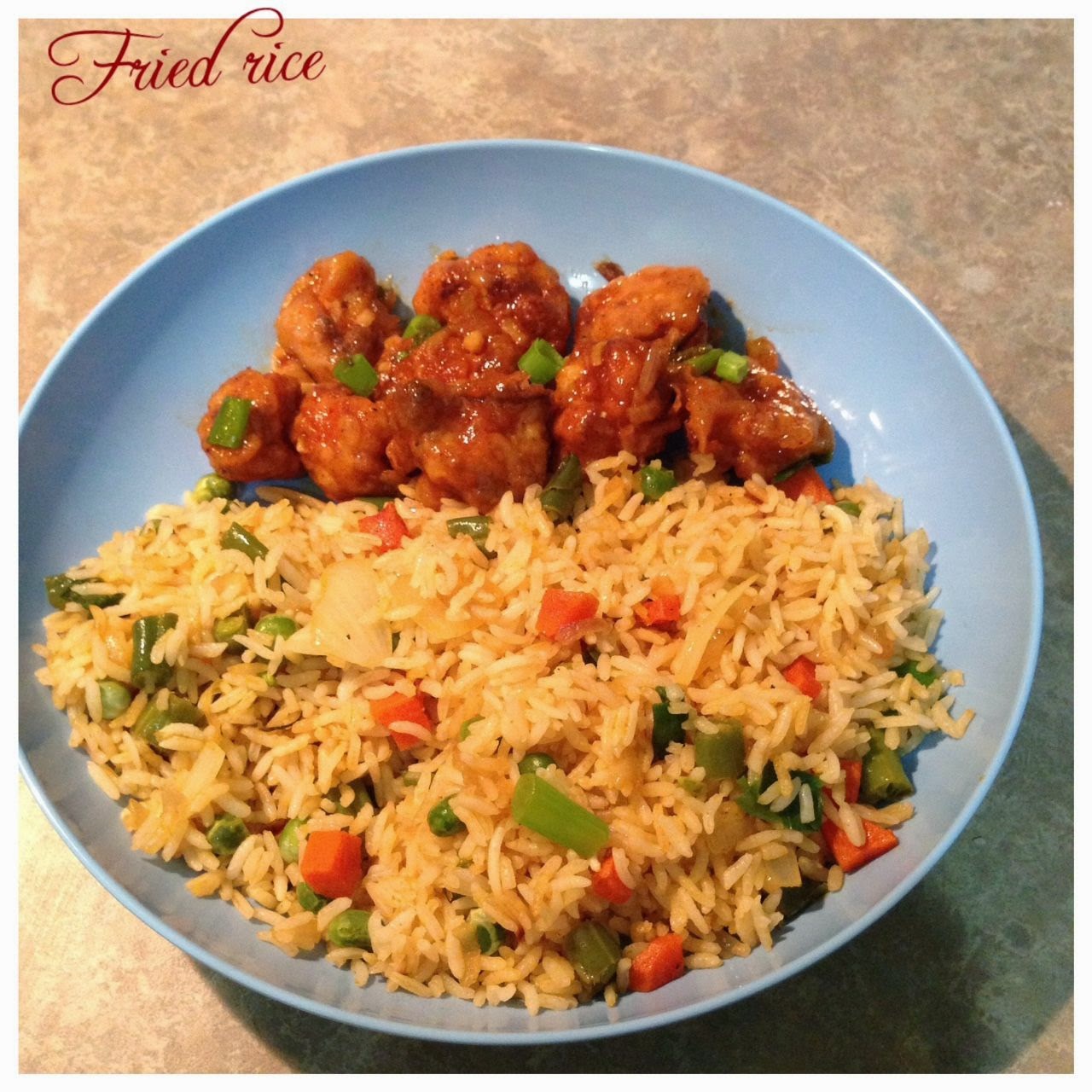 Sarita's Kitchen Blog: Veg Fried rice with Manchurian