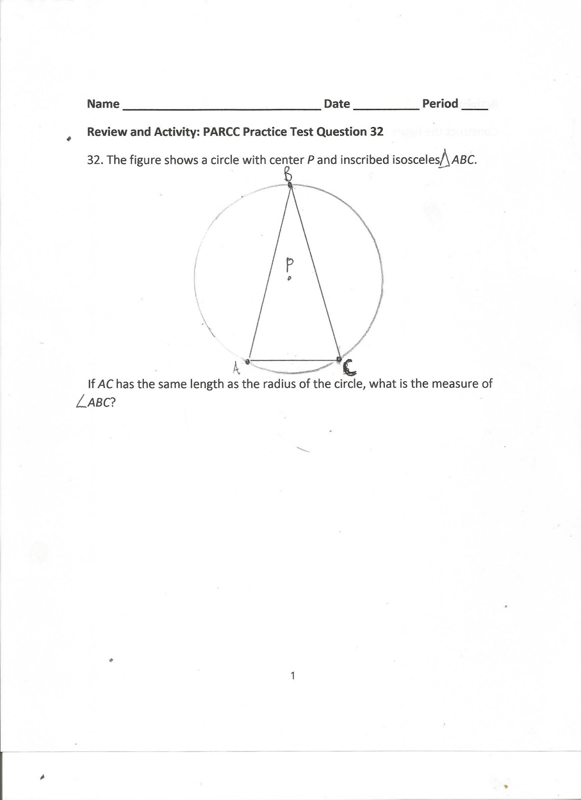Geometry, Common Core Style: PARCC Practice Test Question 32 (Day 175)