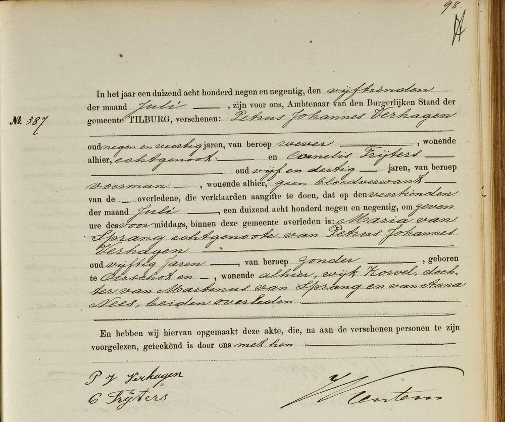 Genealogie van Bergen en Genealogie van Beurden: Genealogie Verhagen