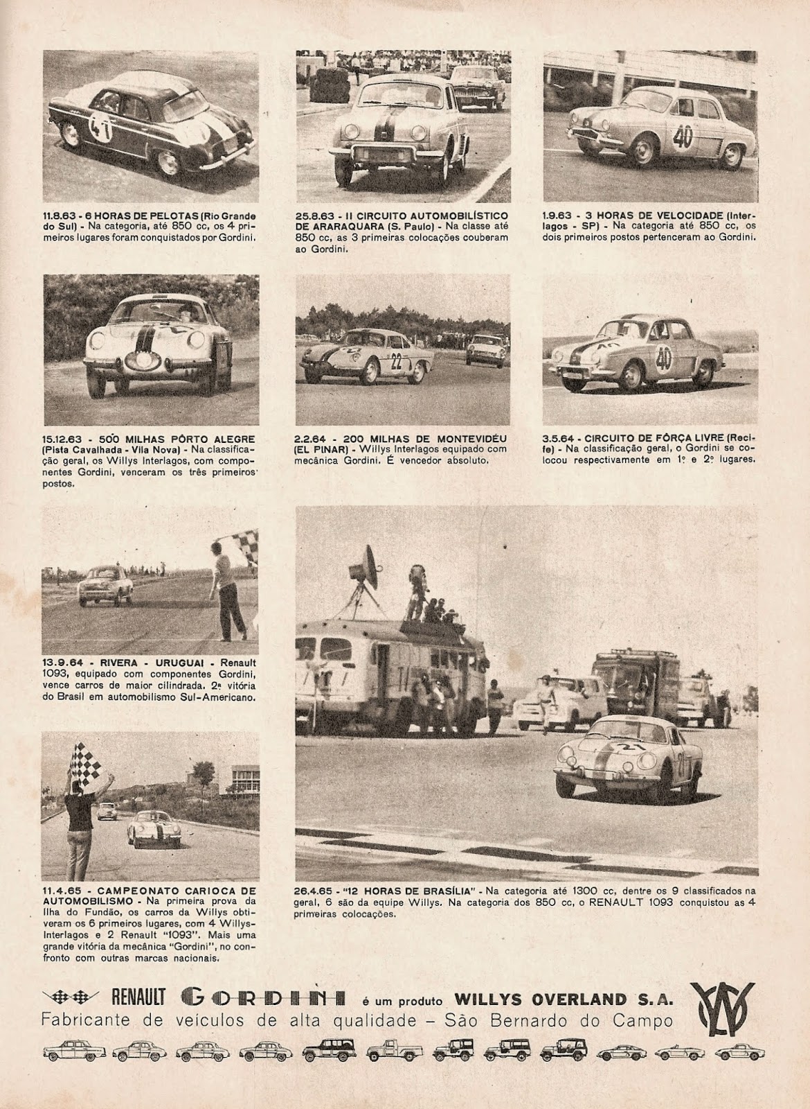 Dos Recrame: Renault Gordini & Willys Interlagos em competições