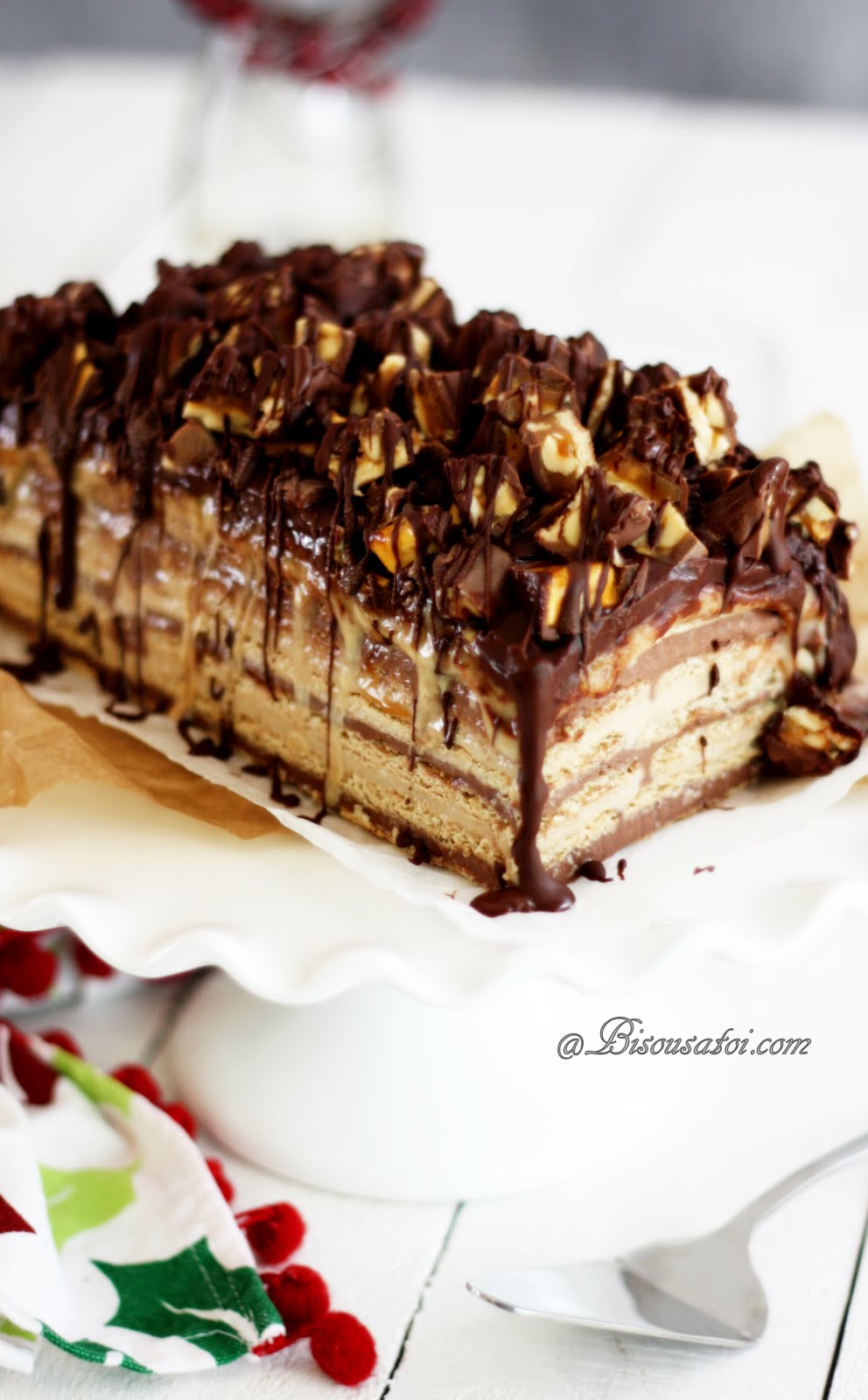 Snickers Ice Box Cake - Bisous À Toi