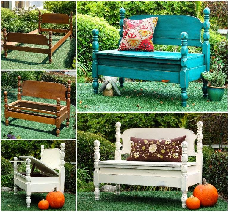 Ideas & Products: Upcycled Bed Bench