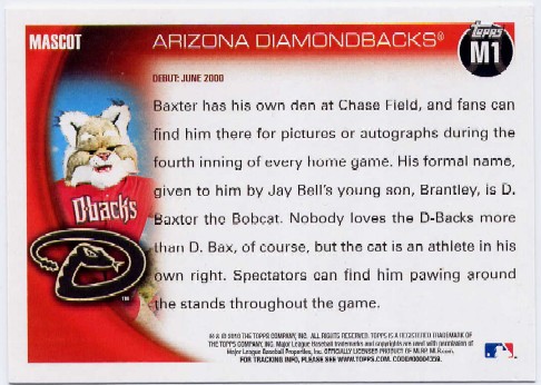 CaptKirk42s Trading Cards Blog: Mascot Monday: D. Baxter Bobcat