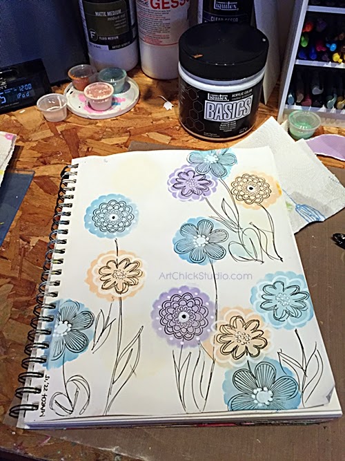 Art Journal Flowers | Art Chick Studio