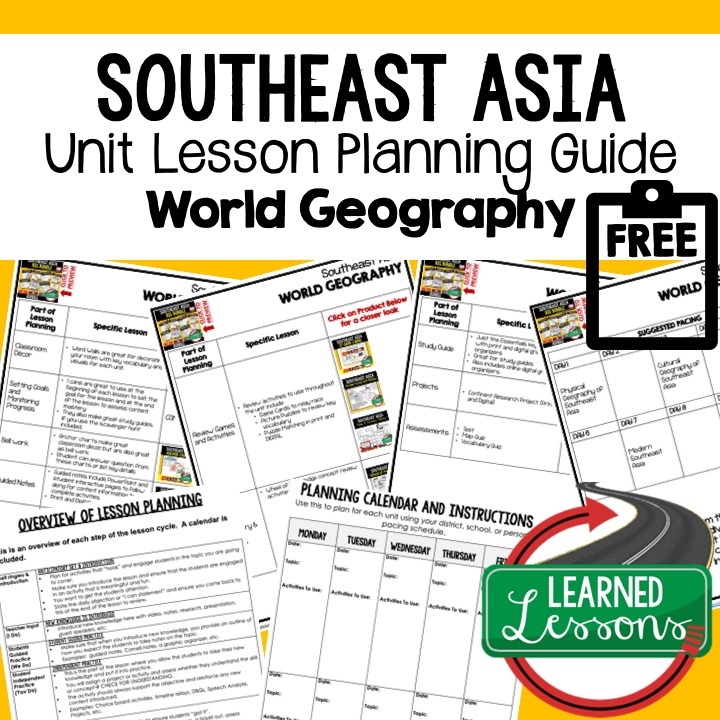 World Geography Lesson Plan Guides, World Geography Pacing Guide, World ...