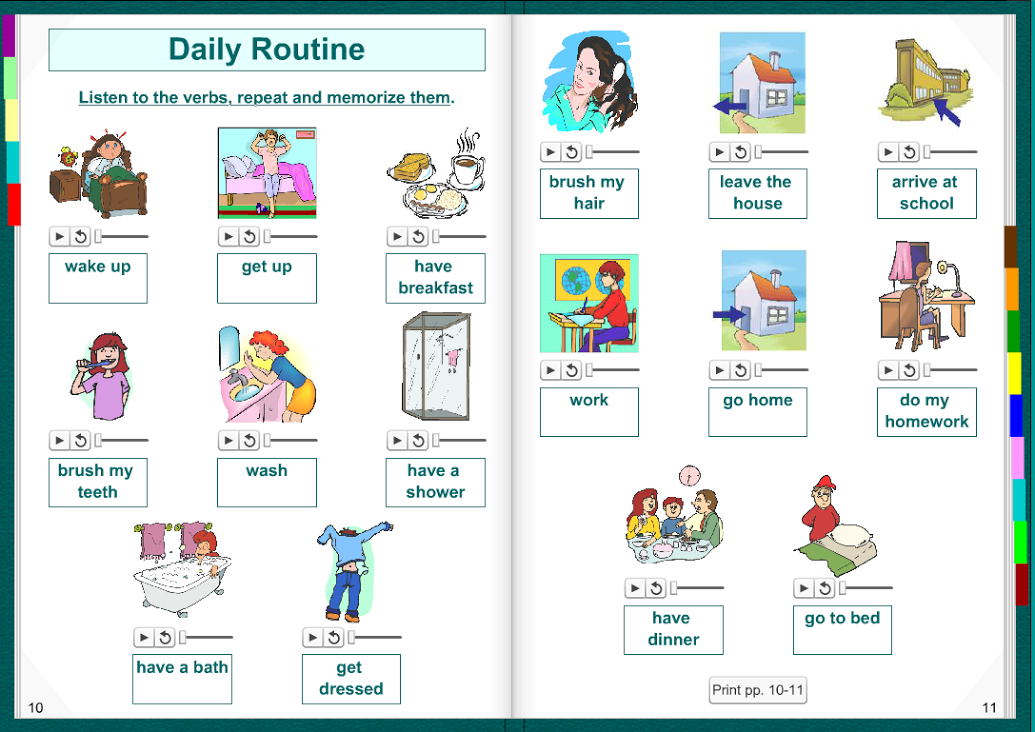 English Honori Garcia: Time and Daily Routine. Interactive Book