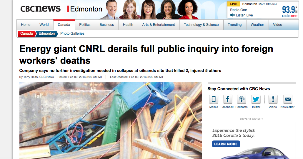 Labour & Employment in Alberta: Questions remain about the CNRL tank ...