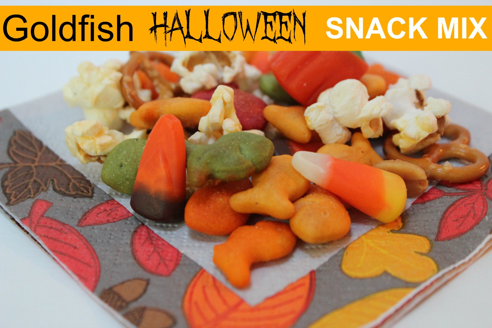 Easy To Make and Fun To Eat Goldfish Halloween Snack Mix | Pieces of a Mom