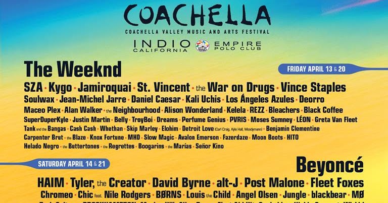 san diego: dialed in: ICYMI: Coachella 2018 Lineup Revealed