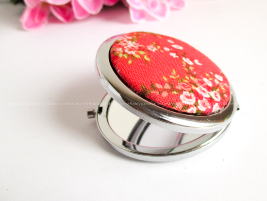 Craftalova: Tutorial: Fabric Compact Mirror (Mendekorasi Cermin Lipat ...