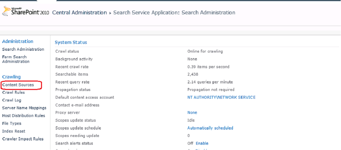 SharePoint Blog: Configure Content Source in SharePoint 2010 Search