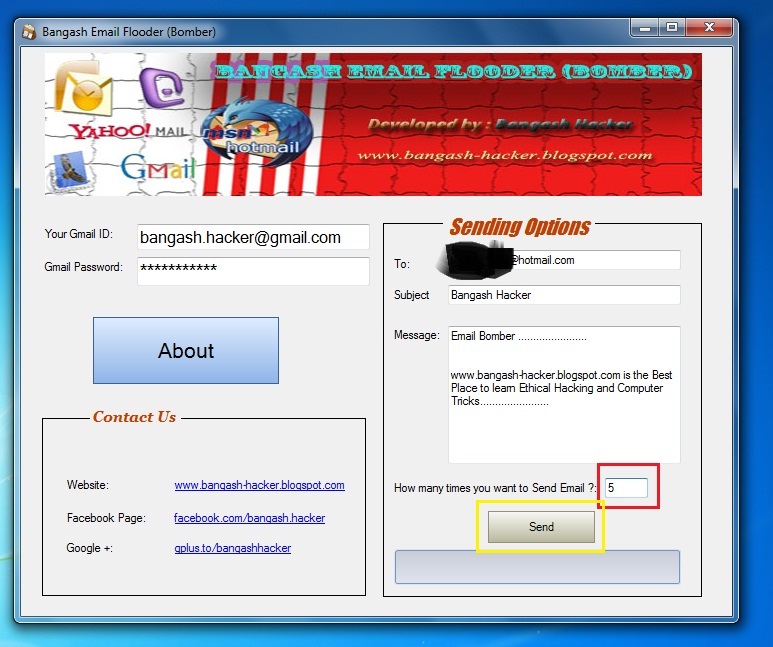 Email Flooder (Bomber) | Bangash Hacker