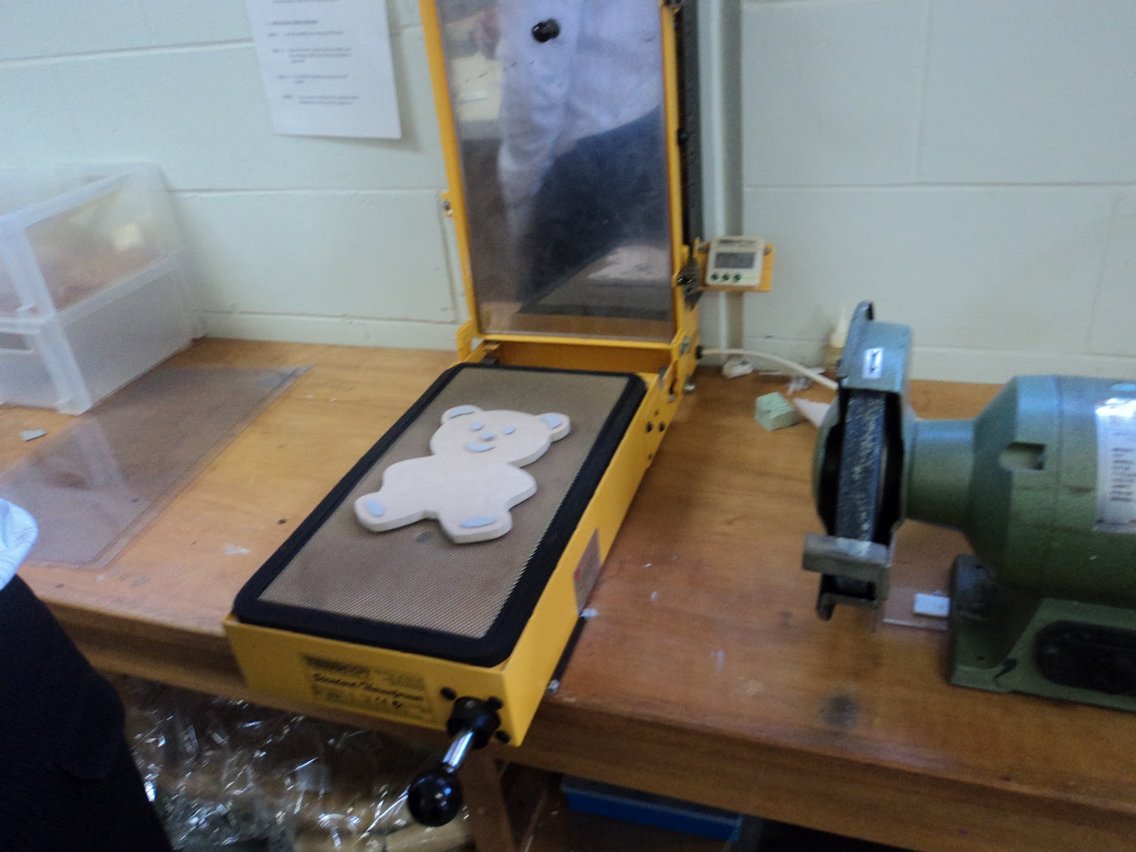 Design Futures: My clock while being vacuum formed and once finished