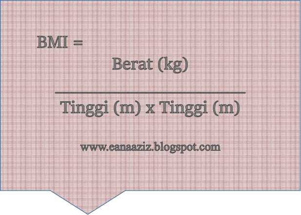 Berat Badan Ideal - Cara Kira BMI (Body Mass Index) - eanaaziz
