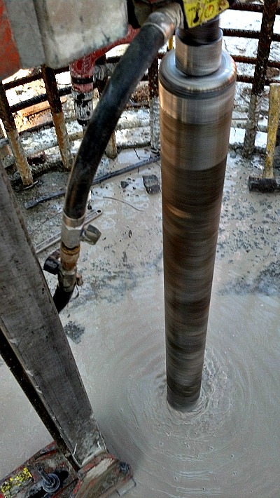 The Big Little Railroad Shop: Core Drilling in NEW RR Bridge Pier