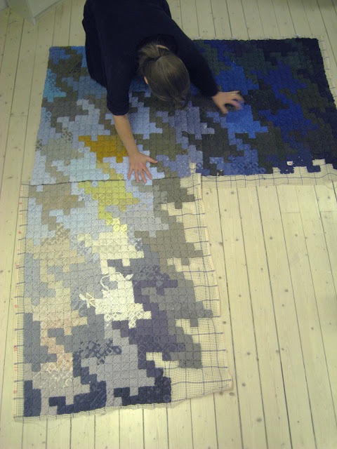 broderier sömmar stygn: Re Rag Rug 4 på god väg