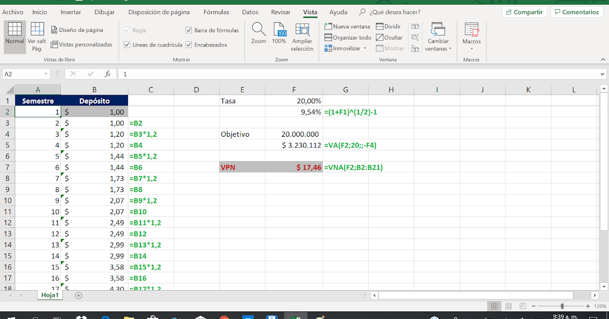 Finanzas, excel, vba, sql y algo más...: Finanzas: Meta Ahorro Semestral, Ejercicio 5.10 ...