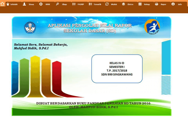 Aplikasi Rapor SD dan MI Versi Update 2016 Format Microsoft Excel ...