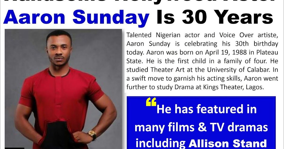 Edeson Online News: BIOGRAPHY: Handsome Nollywood Actor, Aaron Sunday ...
