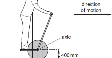 The diagram shows a motorised vehicle for carrying one person. The ...