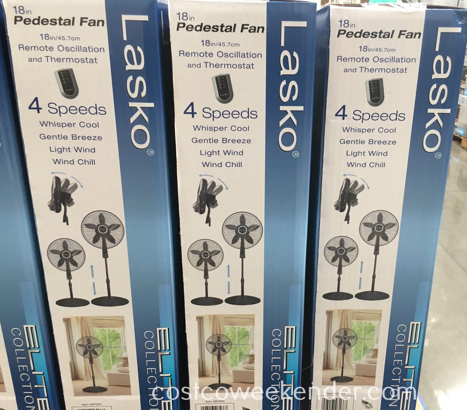 Lasko S18961 Elite Collection 18in Pedestal Fan with Remote Oscillation ...