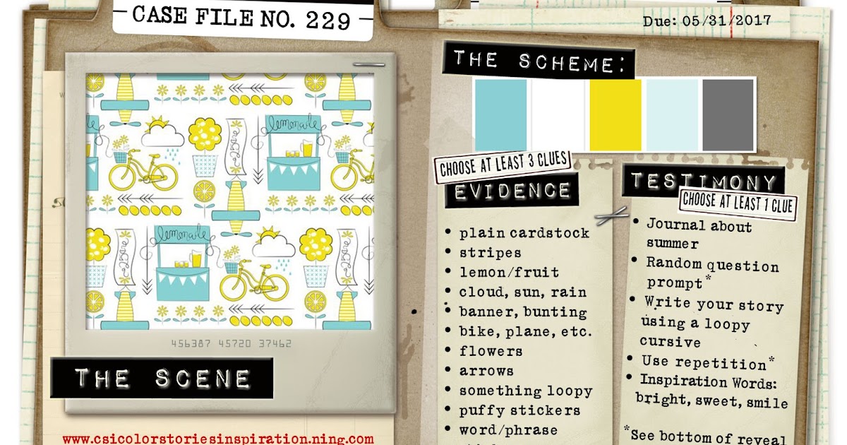 CSI: Color, Stories, Inspiration: Major Case File No. 229 - Deadline ...