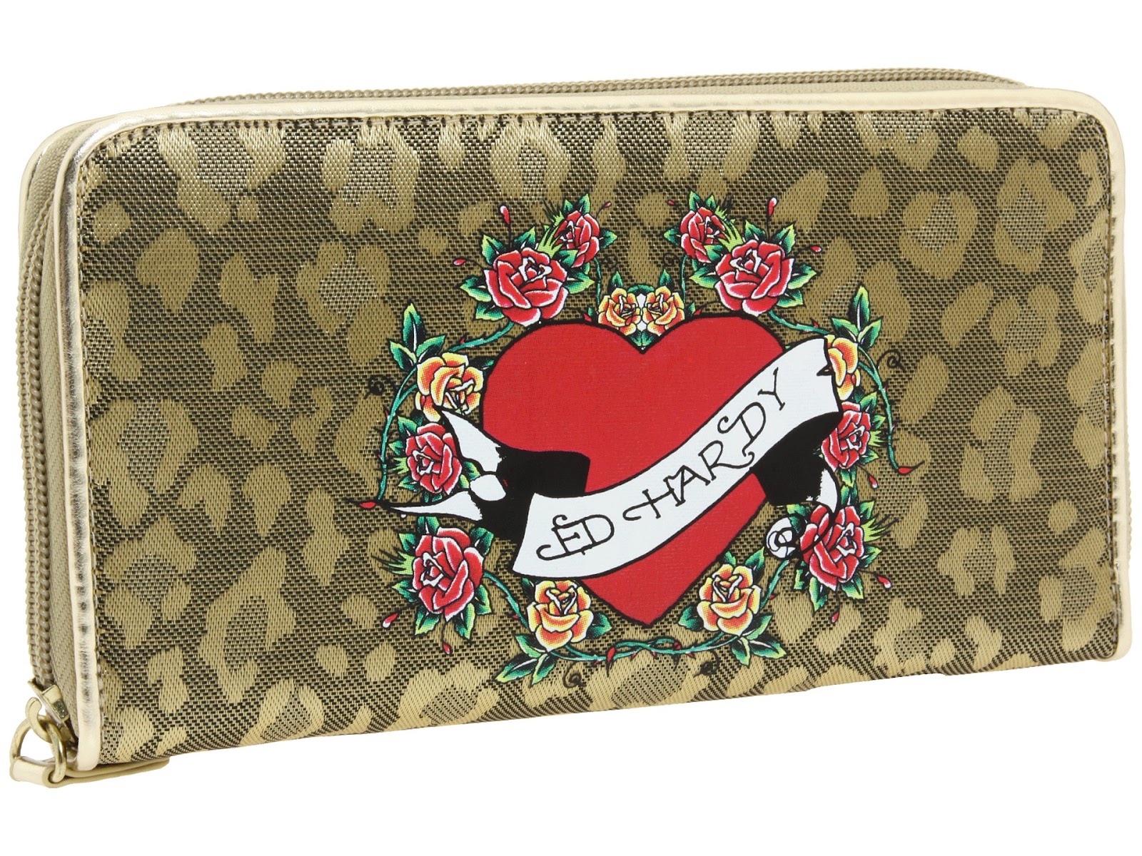 Great bargain for authentic designer brands!: ED HARDY On The Go Zip Wallet