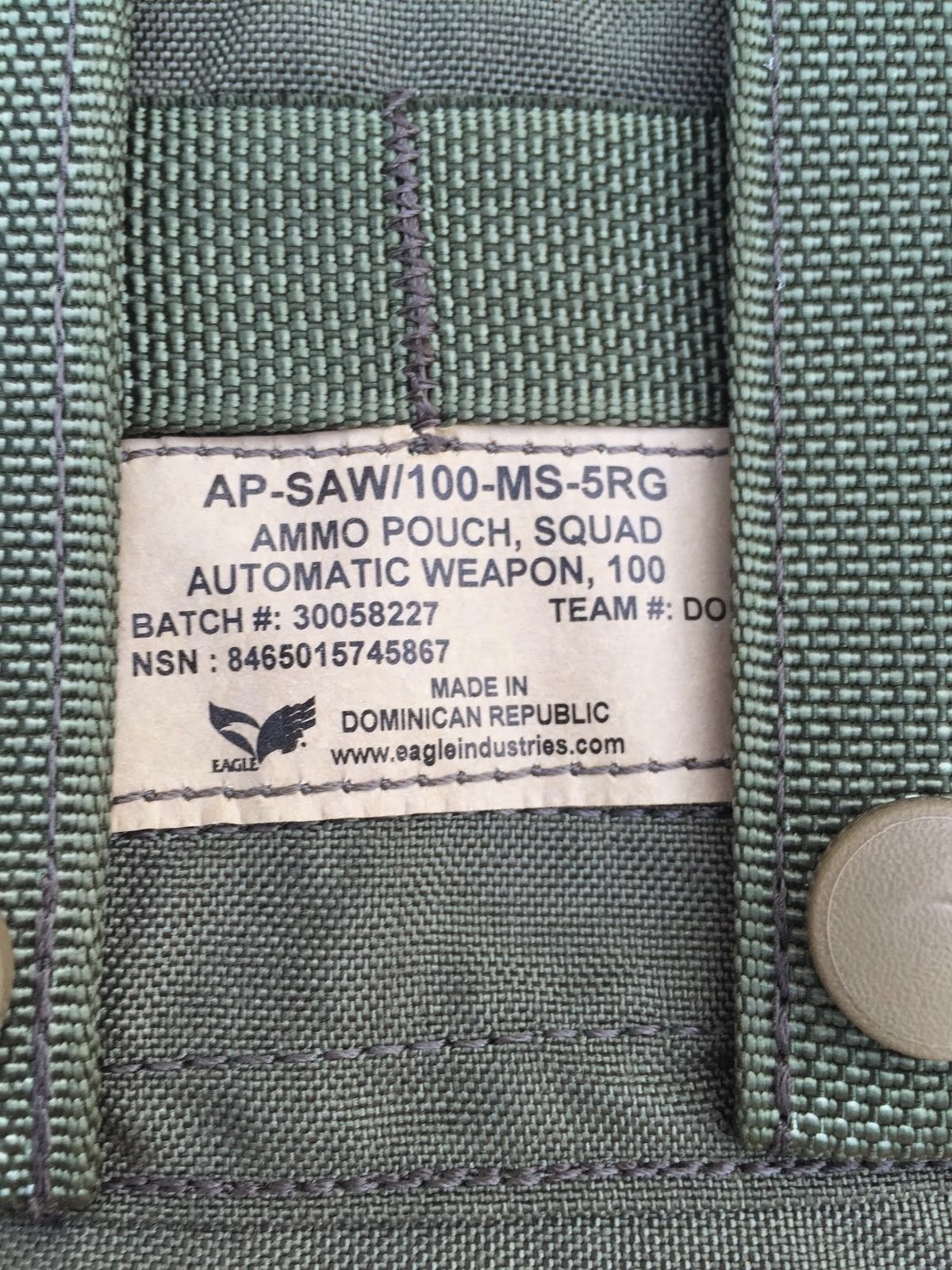 Webbingbabel: Eagle Industries SAW 100RD Ammo Pouch Ranger Green