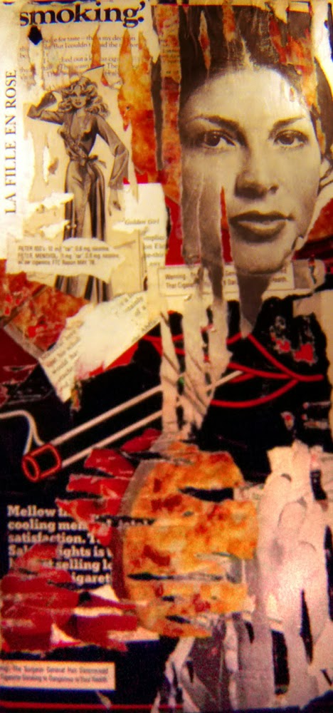 Mixed Media Manic: SIMPLE COLLAGE TECHNIQUE IMPARTS DECOLLE EFFECT!